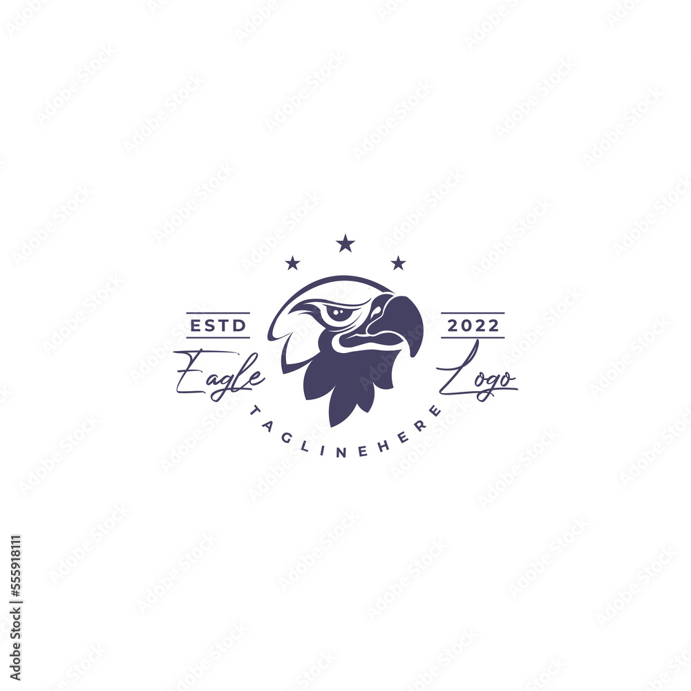 eagle vector logo and text template Stock Vector | Adobe Stock