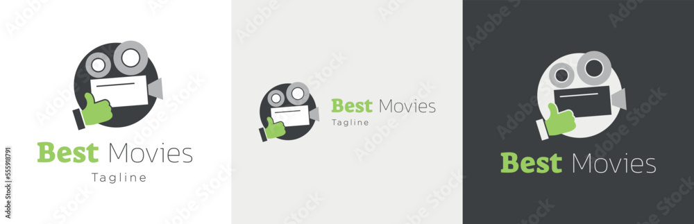 Film rating logo design set, movie series voting symbol, video recorder ...