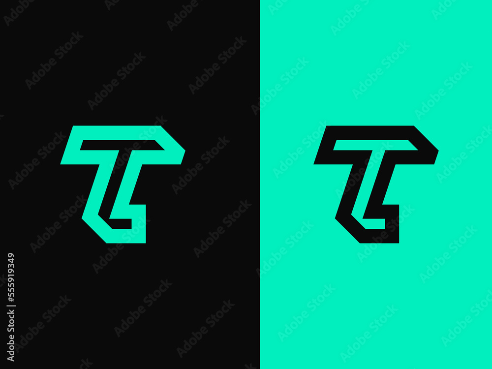 Lettering logo created using grid system and concept is letter t logo ...