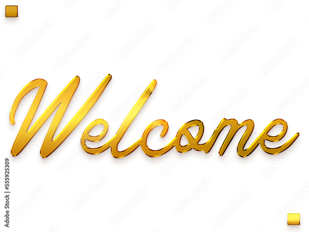 Welcome Text Golden Stylish Cursive Typography Text Transparent PNG ...