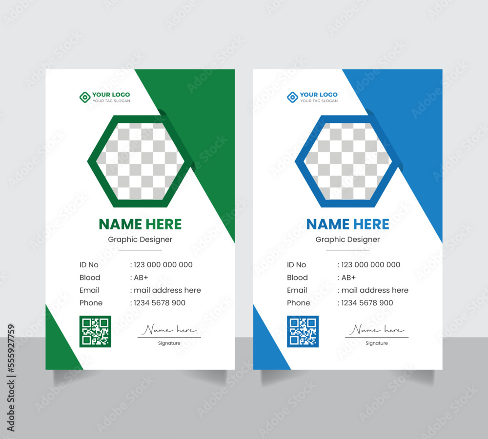 Professional Business ID card design template vector Stock Vector ...