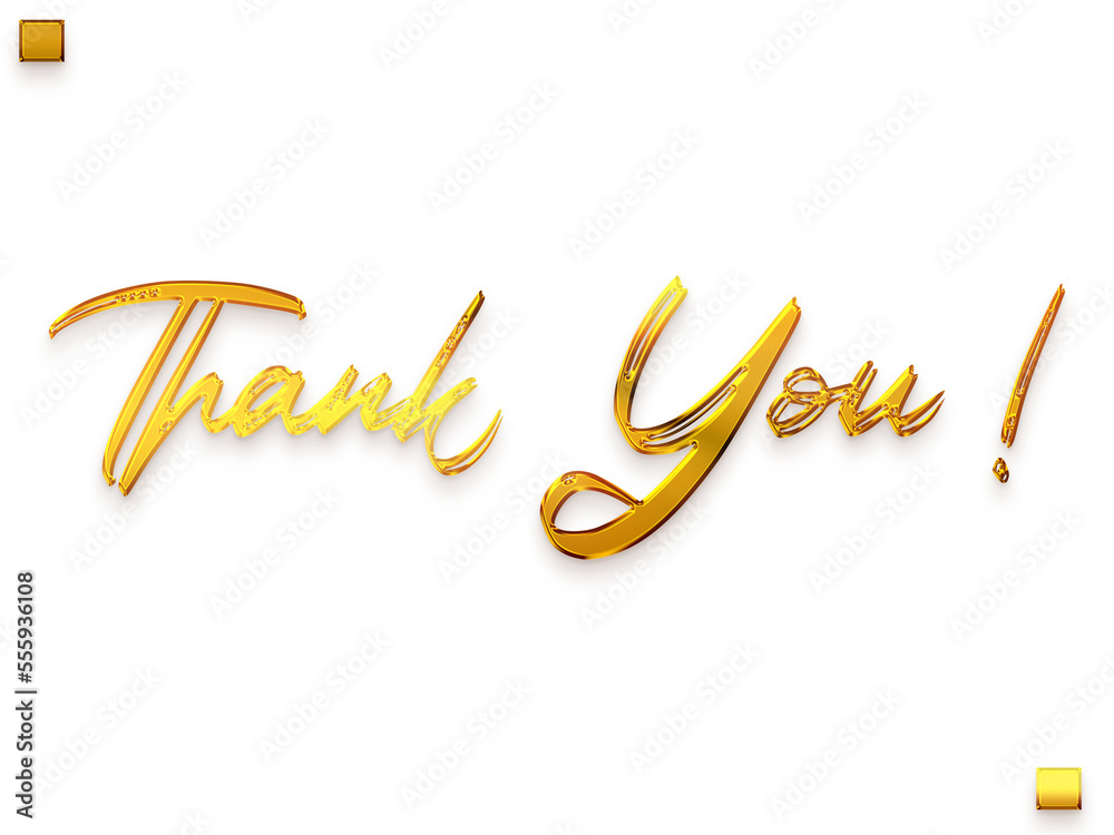 Thank You ! Transparent PNG Gold Text Calligraphy Stock Illustration ...