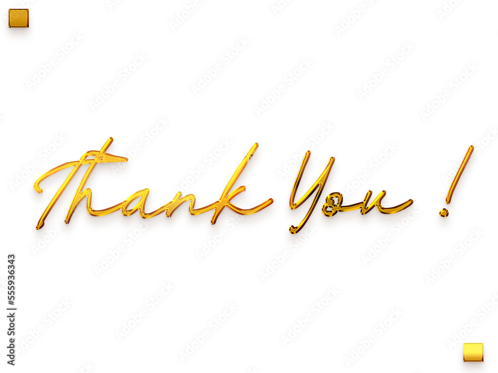 Thank You ! Transparent PNG Gold Cursive Text Calligraphy Stock ...