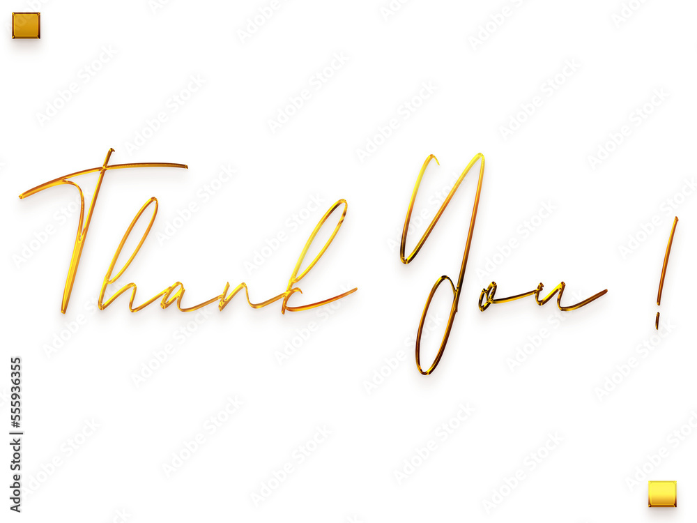 Thank You ! Transparent PNG Gold Cursive Text Calligraphy Stock ...