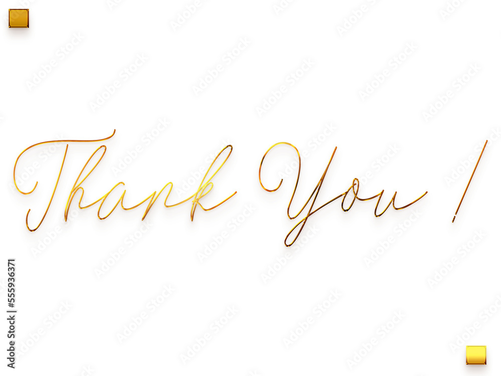 Thank You ! Transparent PNG Gold Text Cursive Calligraphy Stock ...