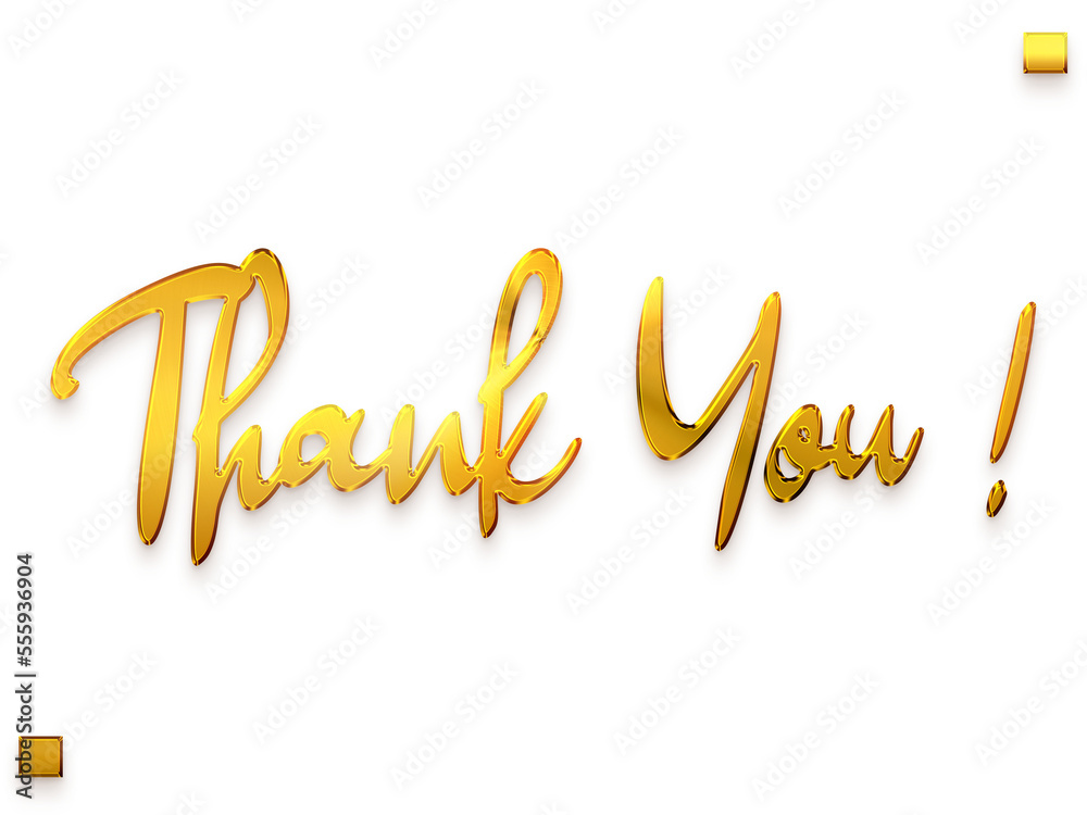 Thank You ! Transparent PNG Gold Text Calligraphy Stock Illustration ...