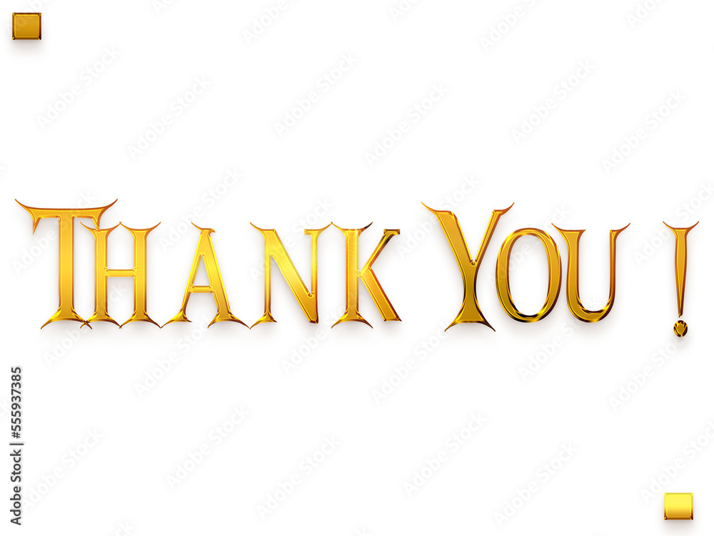 Thank You ! Transparent PNG Gold Out Line Typography Text Stock ...