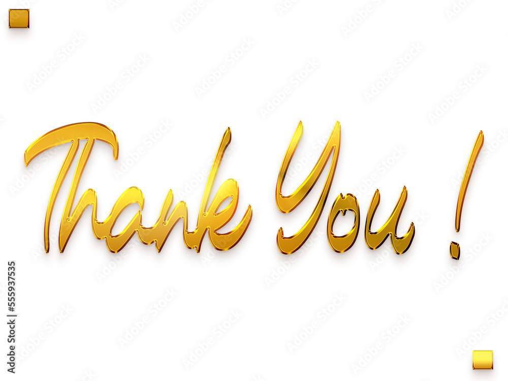Thank You ! Transparent PNG Gold Cursive Typography Text Stock ...