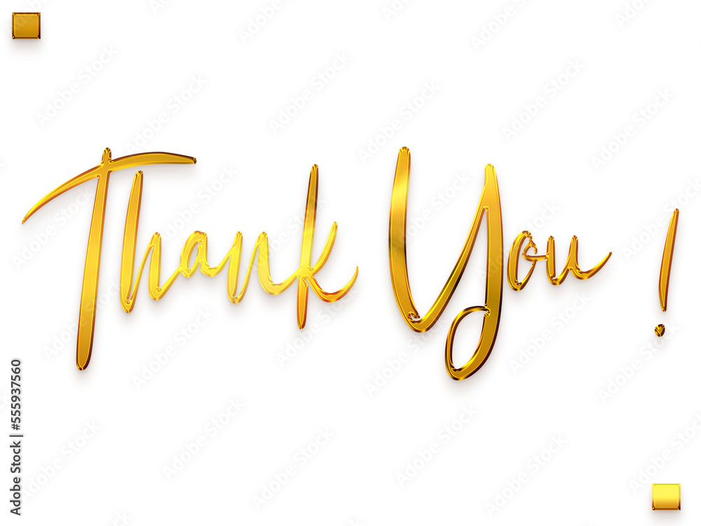 Thank You ! Transparent PNG Gold Cursive Typography Text Stock ...