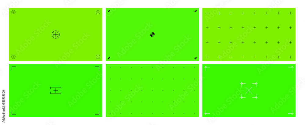 Big set of creative of green screen background. VFX motion tracking ...
