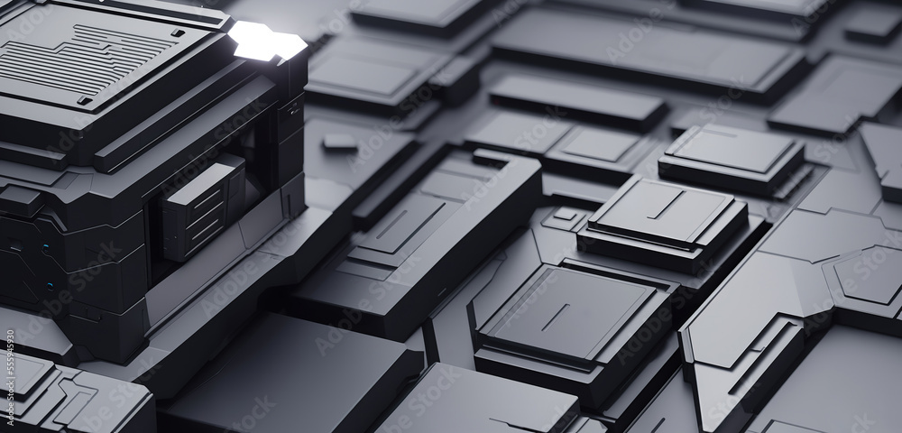 A sophisticated and abstract Sci-Fi technology background made of ...