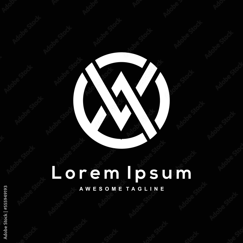 round shape letter A V creative logo design symbol. Stock Vector ...