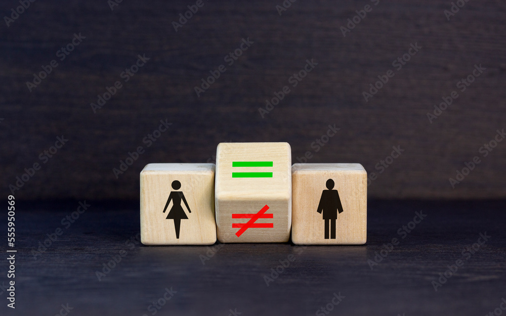Symbol for gender equality. Turned a cube and changed a unequal sign to ...