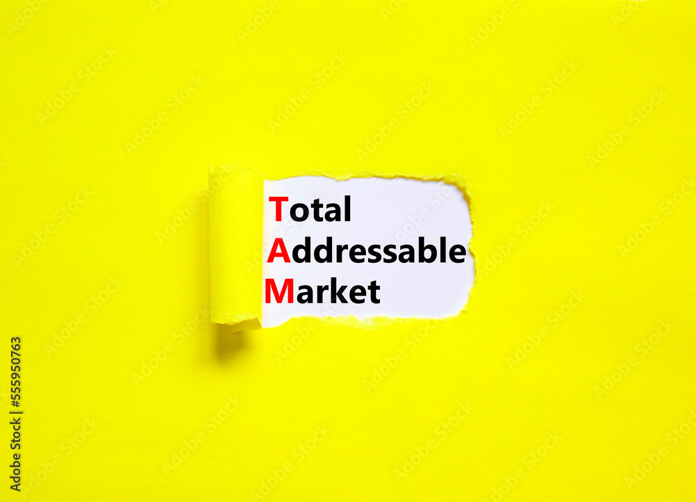 TAM total addressable market symbol. Concept words TAM total ...