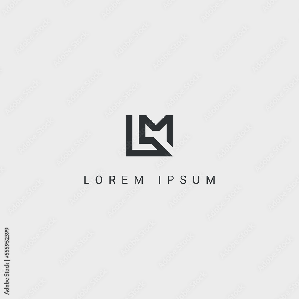 Alphabet letter LM, ML icon logo vector. Stock Vector | Adobe Stock