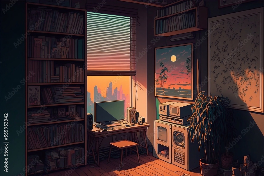 Lofi room, beautiful chill, atmospheric wallpaper. background. lo-fi ...