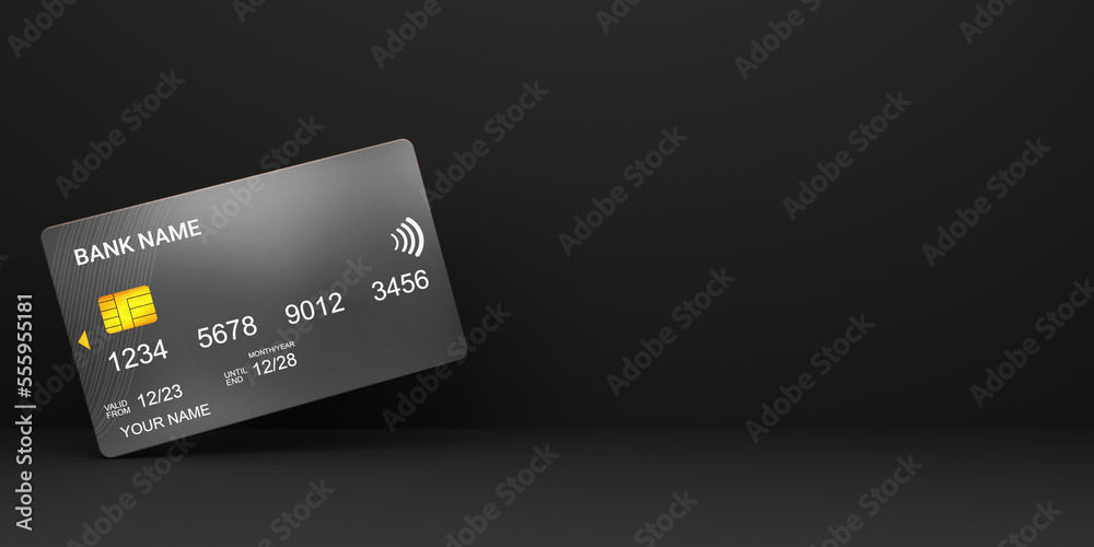 Modern black ATM card design with Free Space, Plastic credit card ...