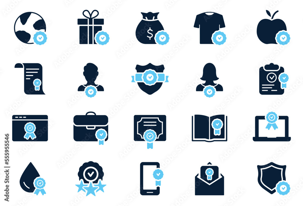 Quality Check Mark Silhouette Icon. Warranty Certificate Glyph ...