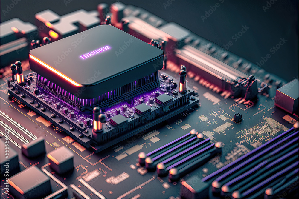 ภาพประกอบสต็อก Computer 4.5 CPU Motherboard New Technologie ...