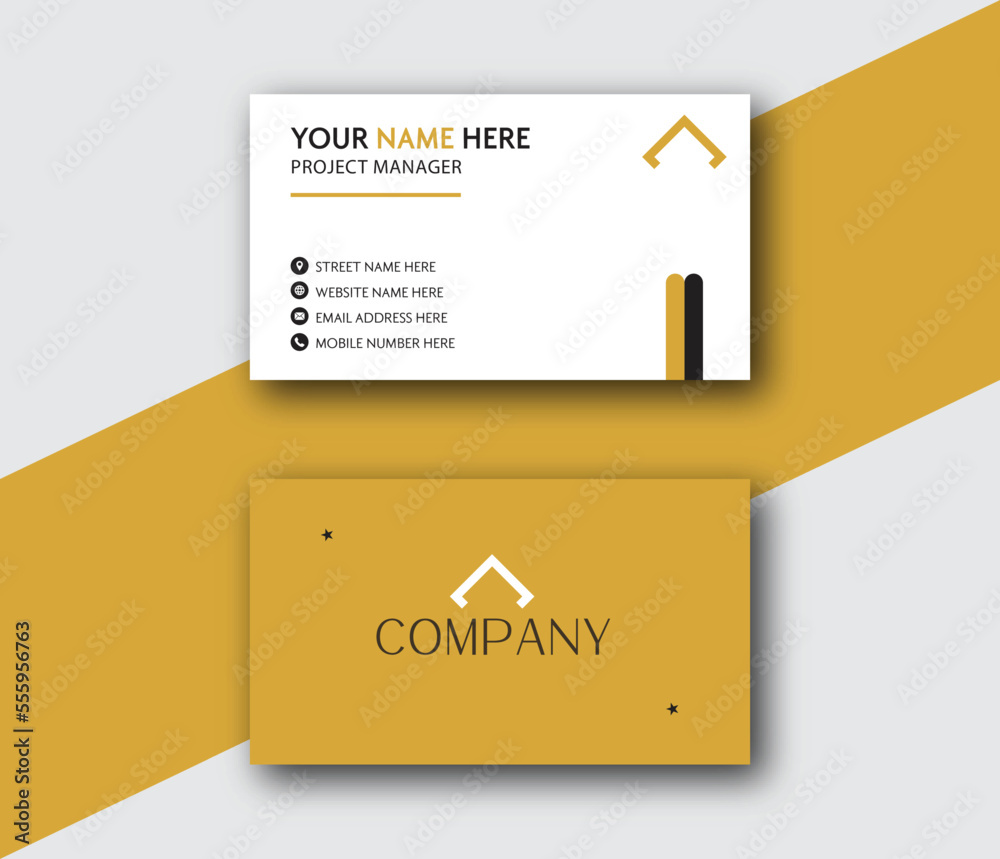 Professional Business Visiting Card Set Template,yellow color visiting ...