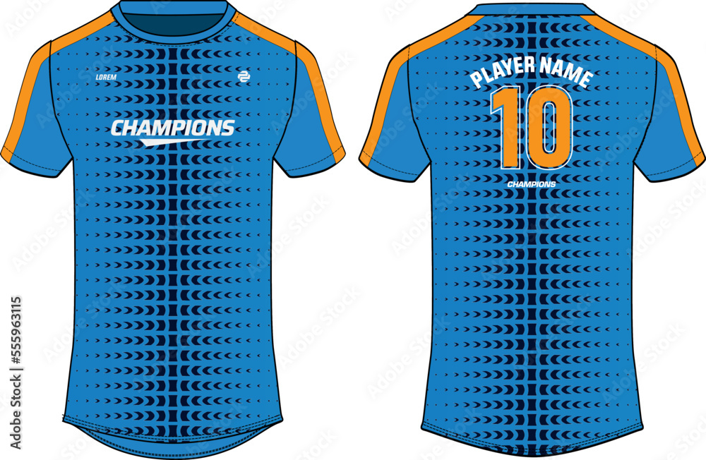 Sports jersey t shirt design flat sketch illustration, Halftone ...