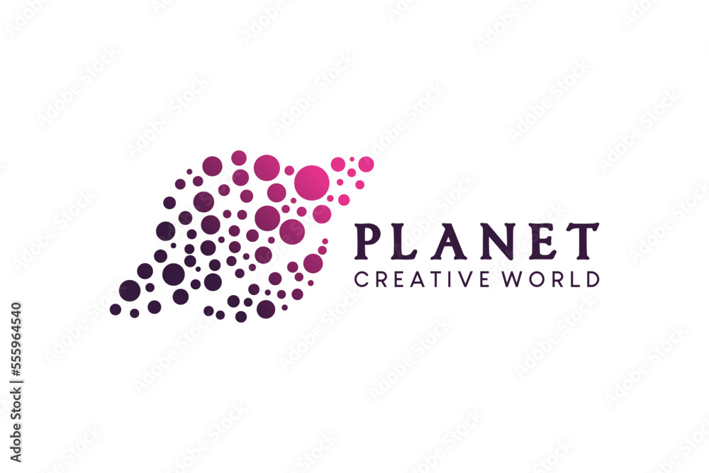 Planet icon logo design, abstract globe planet vector illustration with ...