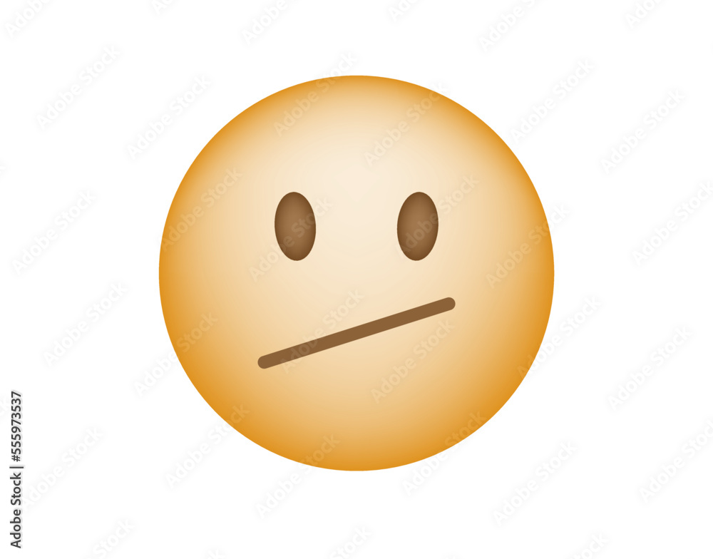 Face diagonal mouth social media emoji isolated on white background ...