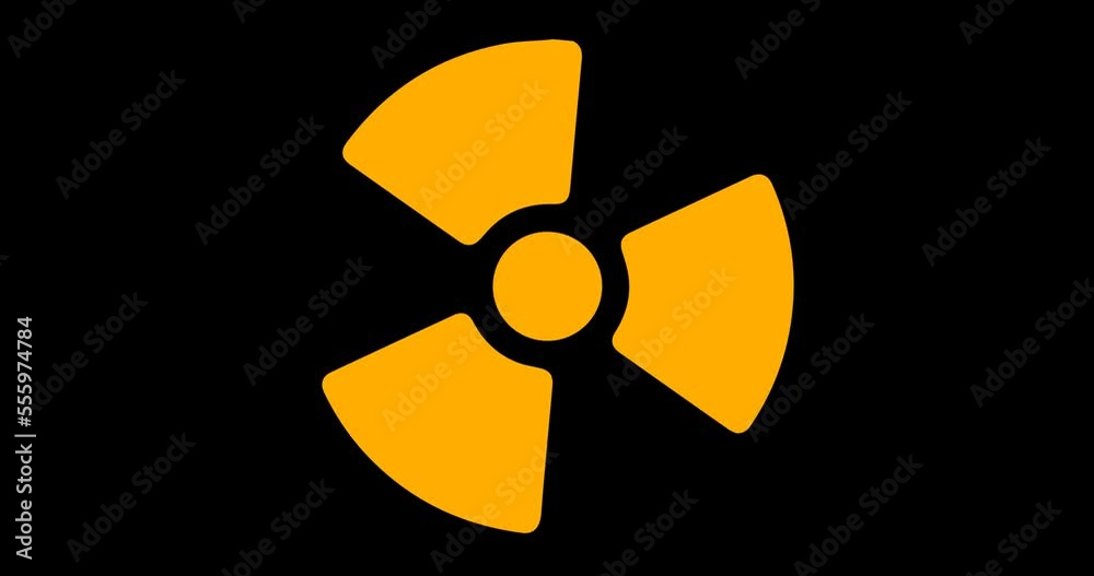 radiation warning sign. radiation warning sign on black. Radiation ...