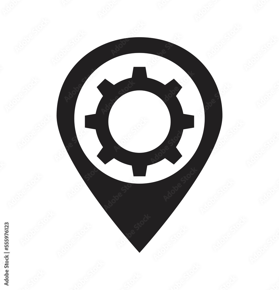 vector icon of simple forms of point of location. Location pin icon ...