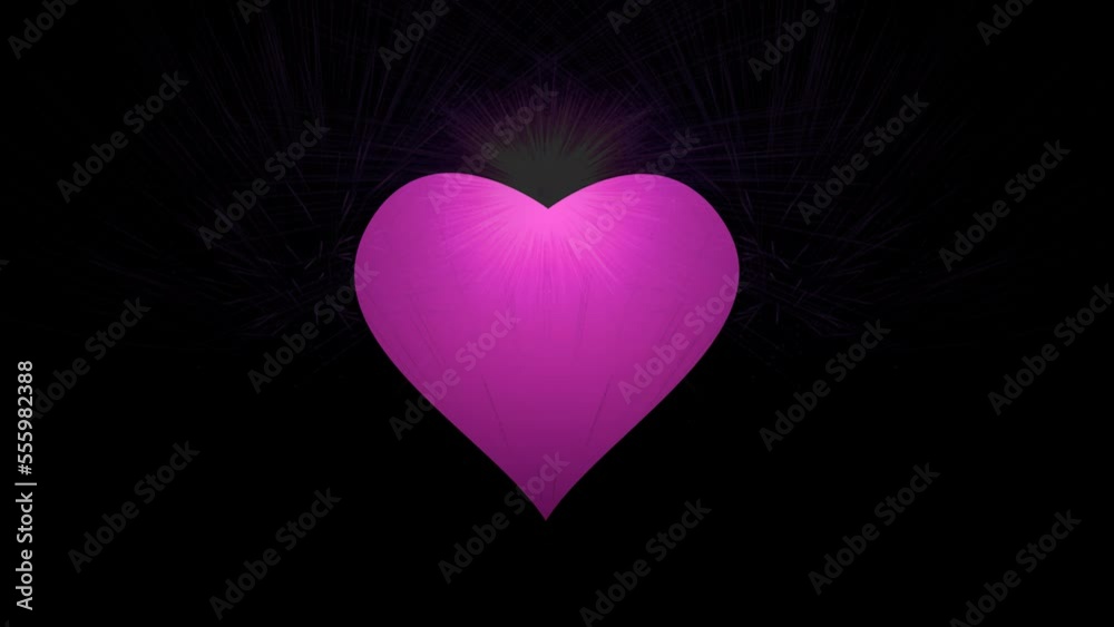 Love symbol amazing Animation motion graphic with particles around ...