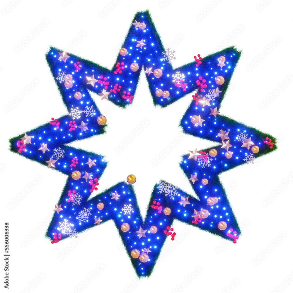 Beautiful christmas graphic element of sparkling illumination on star ...