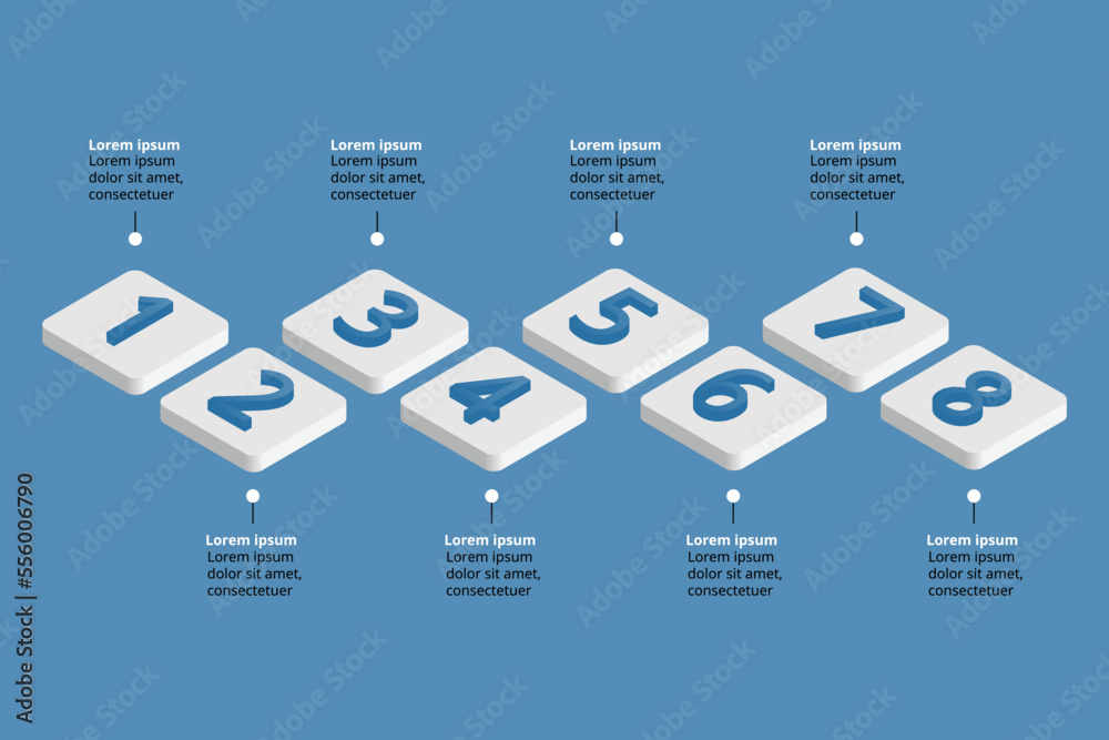 timeline step chart template for infographic for presentation for 8 ...