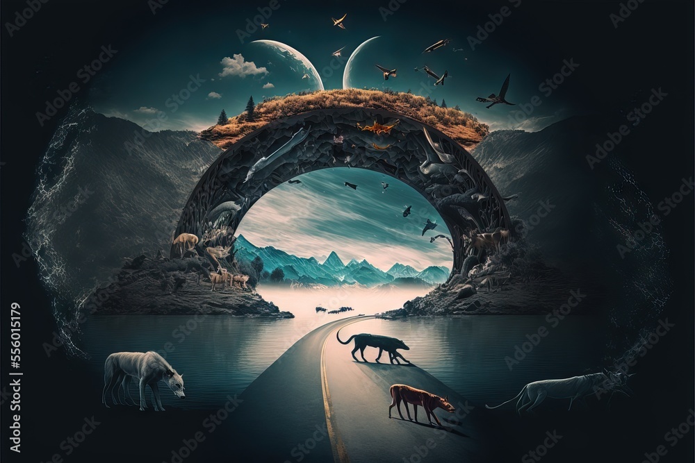 Vision of aInterdimensional Portal, With Different Creatures from ...