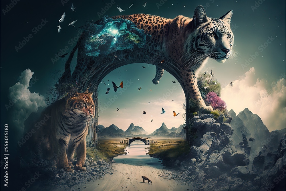 Vision of aInterdimensional Portal, With Different Creatures from ...