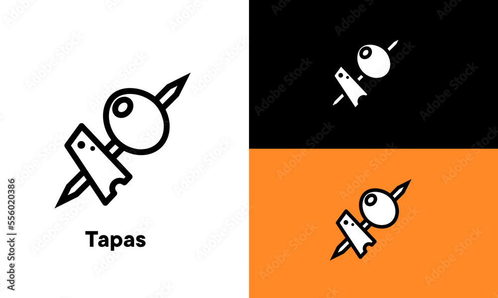 tapas vector outline style Editable strokes. Pixel perfect. Stock ...