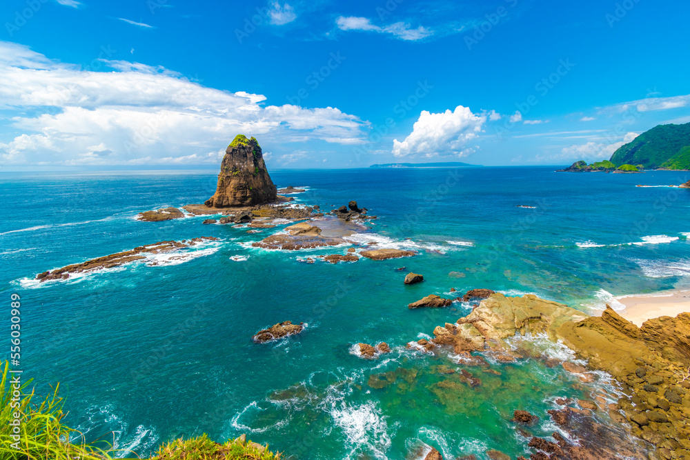 Landscape of Tanjung Papuma beach in Jember, the most beautiful beaches ...