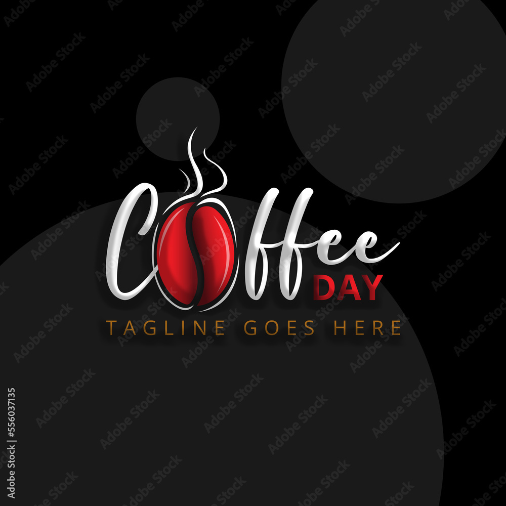 Coffee Logo Creative Concept Design Template. Coffee Bean logo Black ...