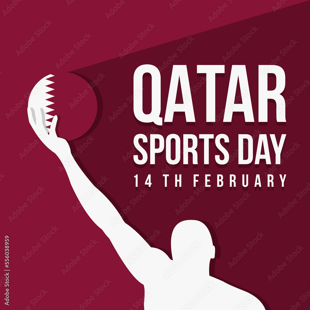 Vector Illustration for National Sports Day Qatar. National Sports Day ...