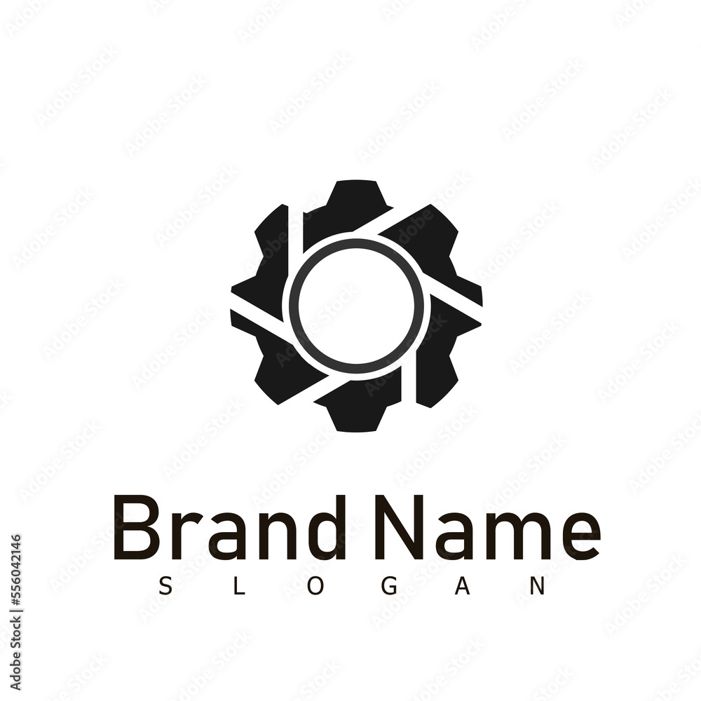 gear technology machine engineering Vektor template desain logo Stock ...