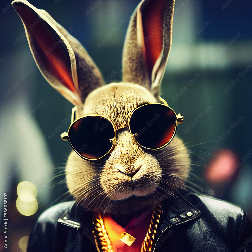 rabbit gangster Stock Illustration | Adobe Stock