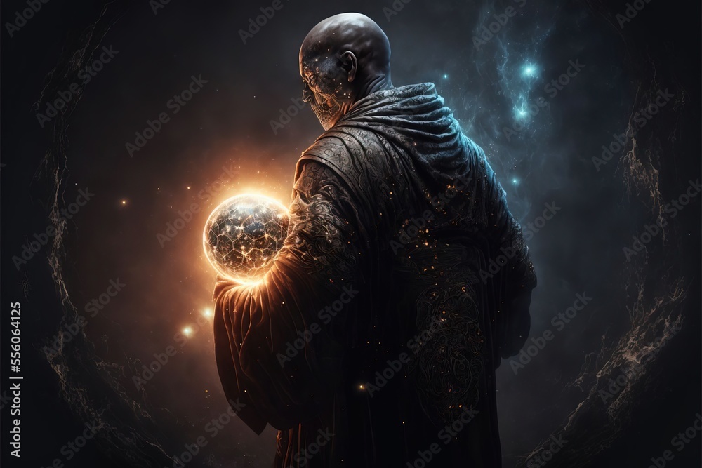 4K resolution or higher, the primordial darkness embodying a Buddhist ...