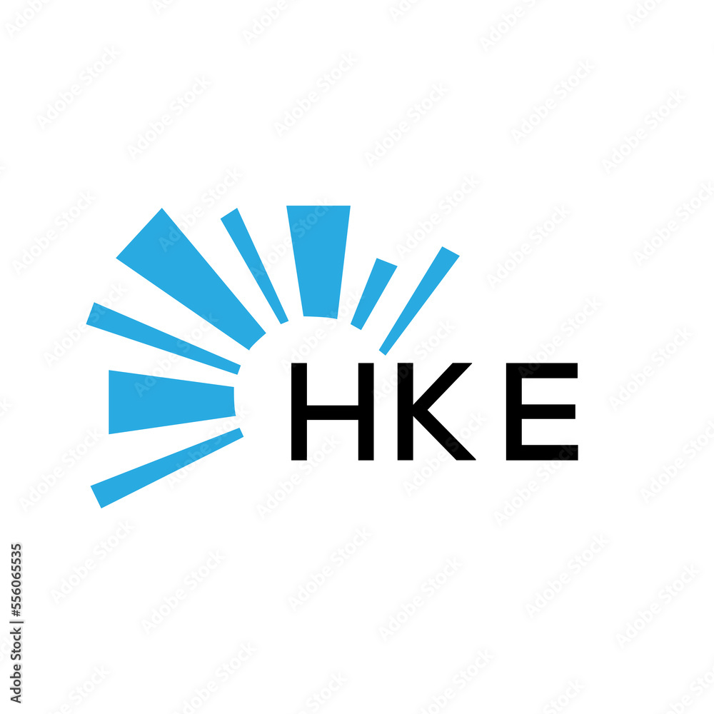HKE letter logo. HKE blue image on white background and black letter. HKE technology Monogram ...