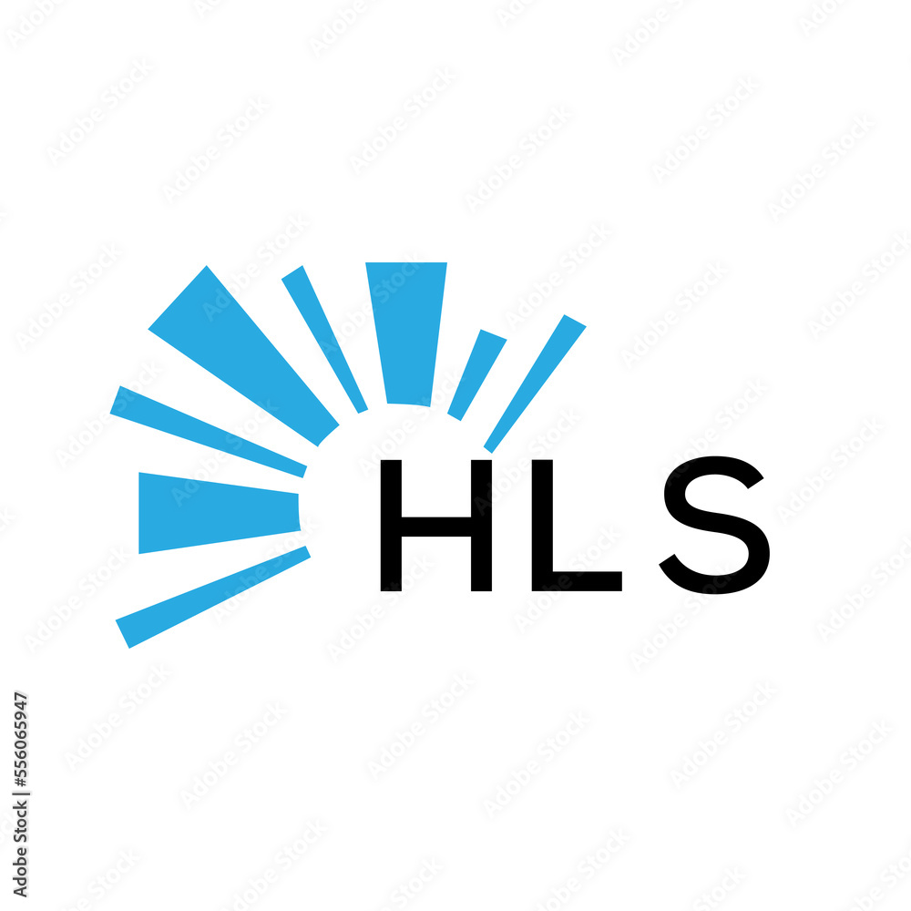 HLS letter logo. HLS blue image on white background and black letter ...