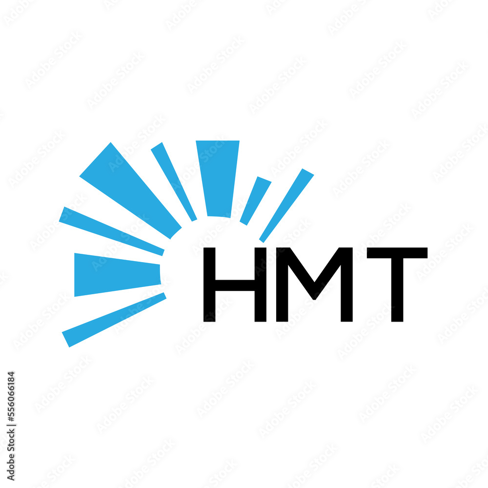 HMT letter logo. HMT blue image on white background and black letter ...