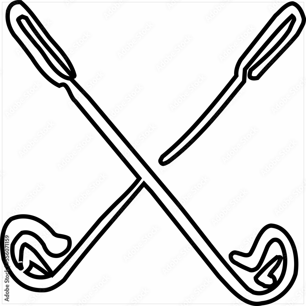 Vector, Image of golf bat icon, black and white color,with transparent ...