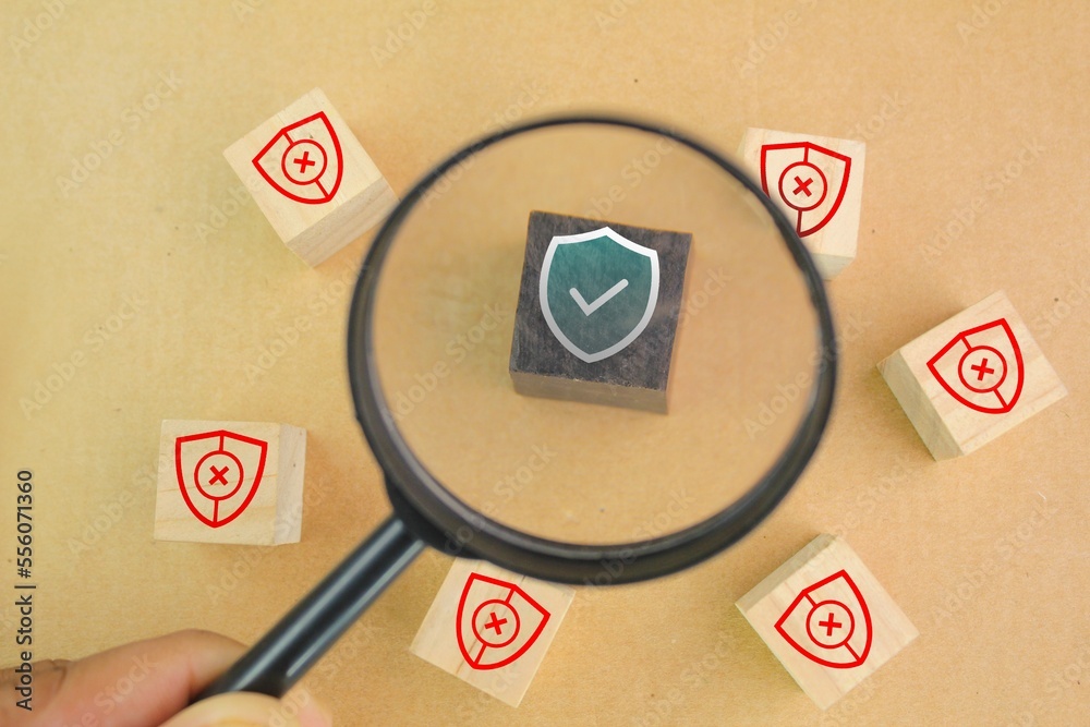 magnifying glass looking for safe icon. safe and unsafe icons. the ...
