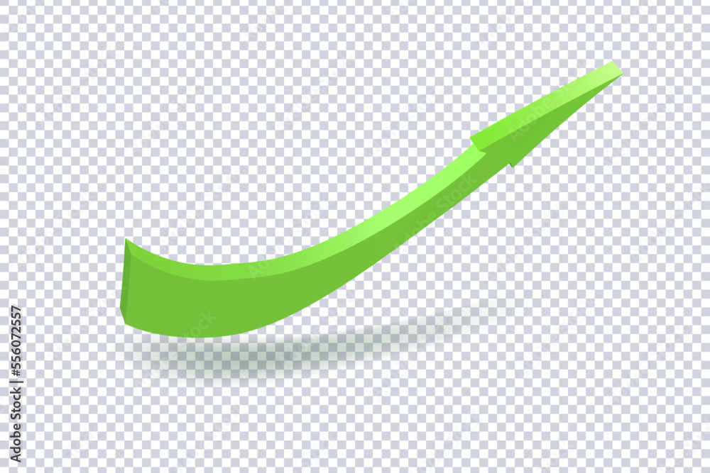 Growing Green Arrow up. Growth chart sign. Flexible arrow indication ...