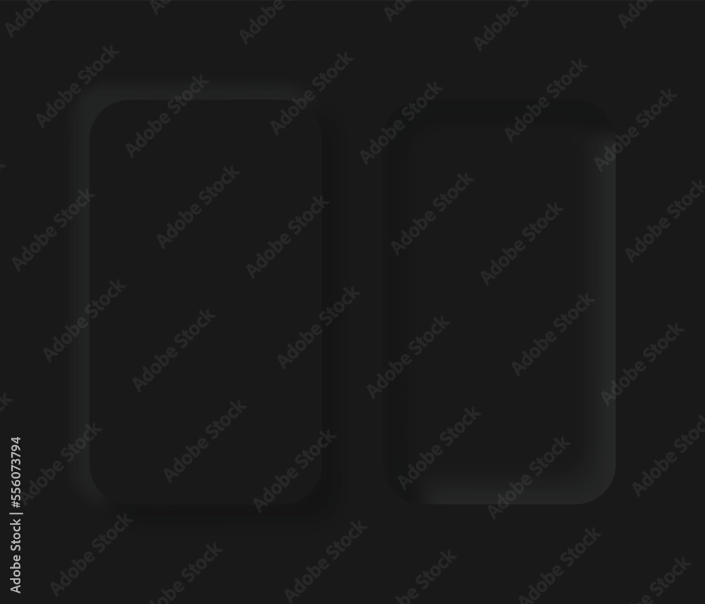 Black button Neumorphism design elements vector set, Button and Element ...