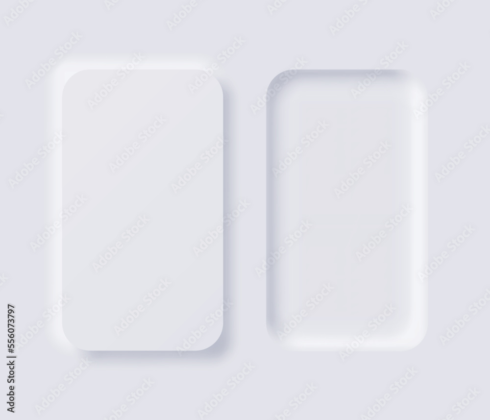 White button Neumorphism design elements vector set, Button and Element ...