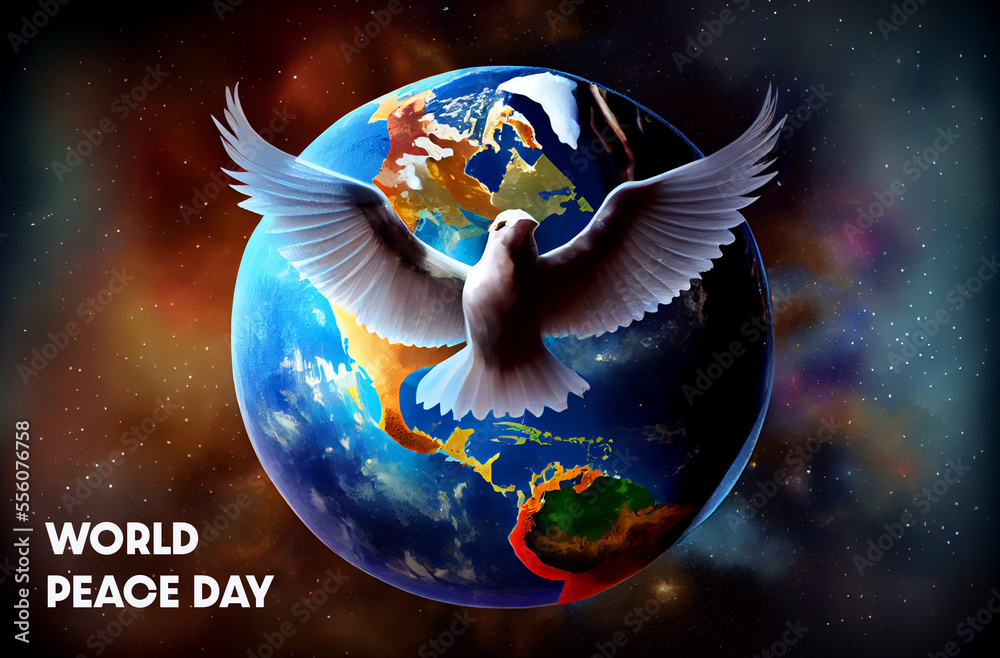 World Day of Peace. International Peace Day. Poster. generating ai ...